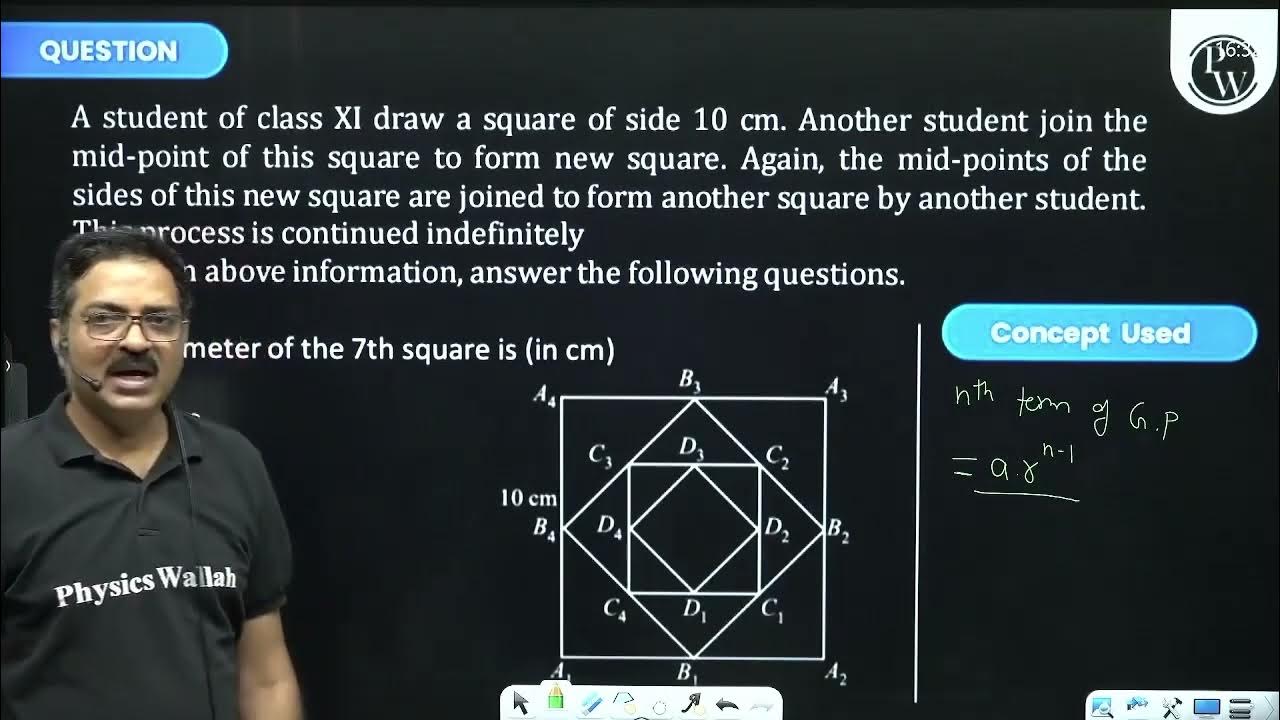 Case Study-IA student of class XI draw a square of side 10 cm. Another ...