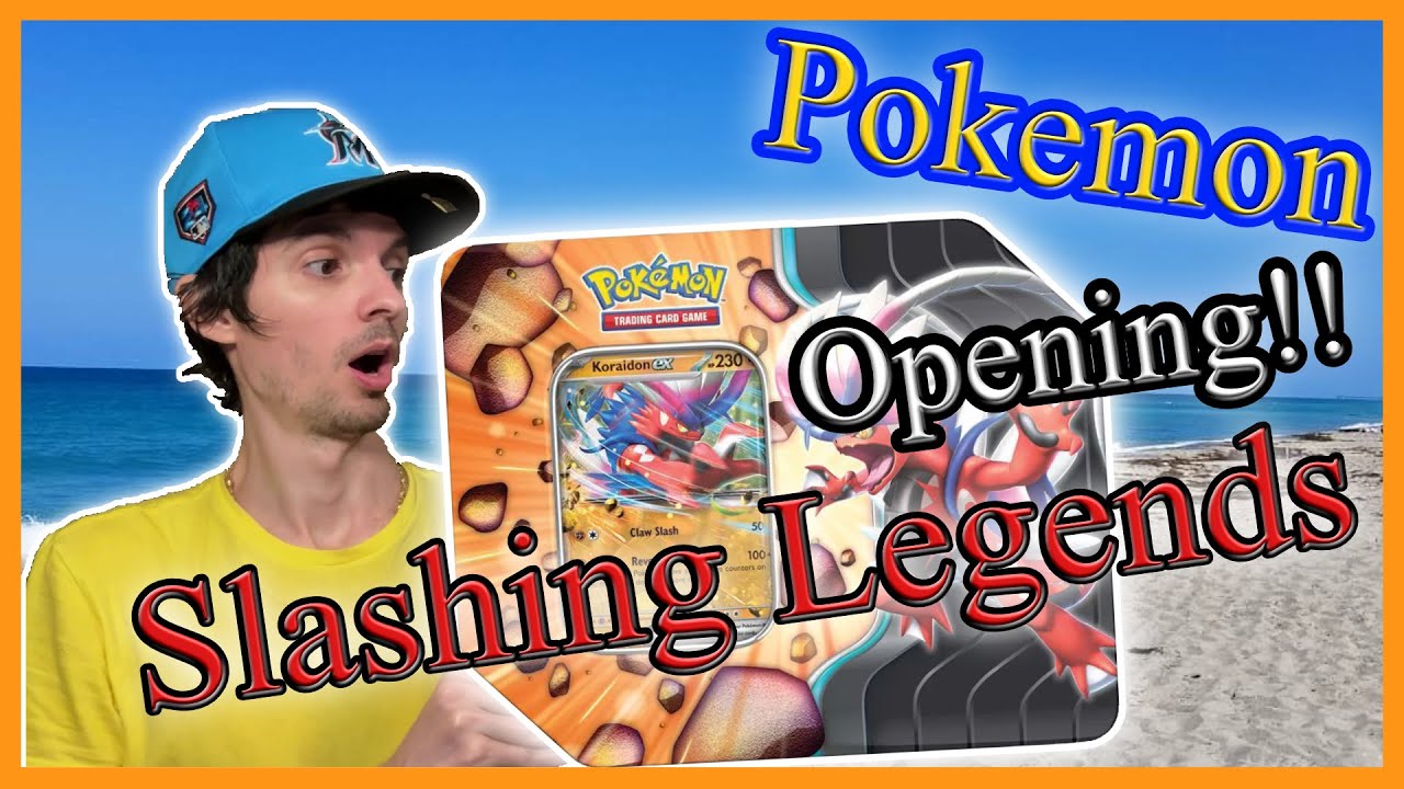 Our Pack LUCK is Turning Around!! Slashing Legends Tin Koraidon Pokemon ...