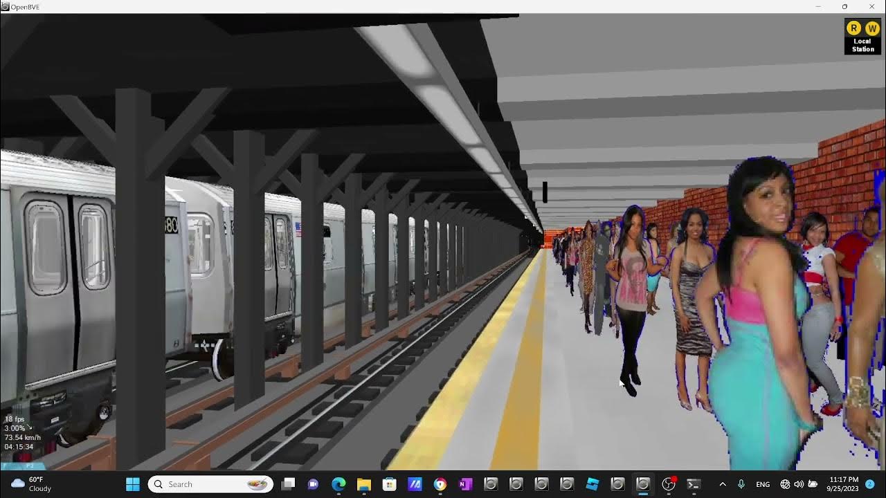 Openbve Tony R160 Siemens Q train Bypassing at 49th Street - YouTube