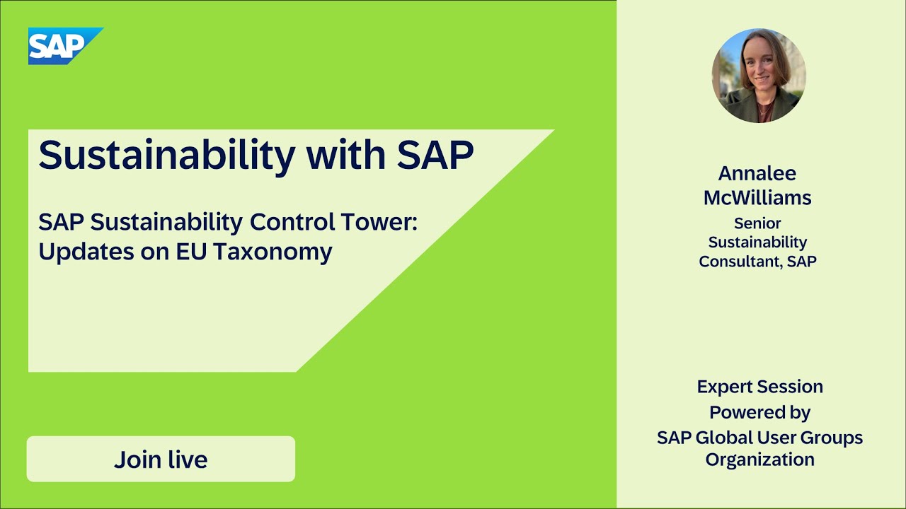 SAP Sustainability Control Tower: Updates on EU Taxonomy - YouTube