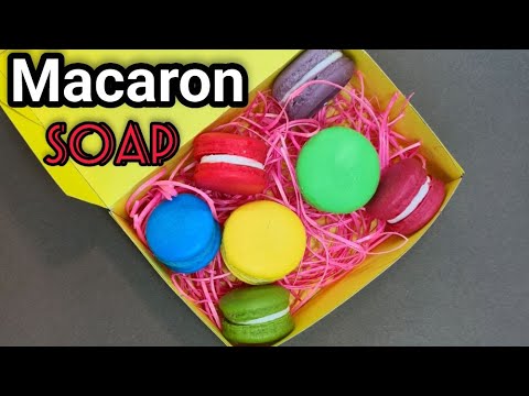 How to make diy macaron soap|macaron soap with melt and pour - YouTube