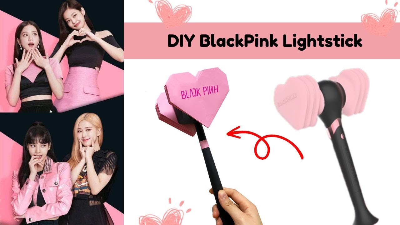 Making Paper Blackpink Lightstick with U Me Giay 💗🖤 - YouTube