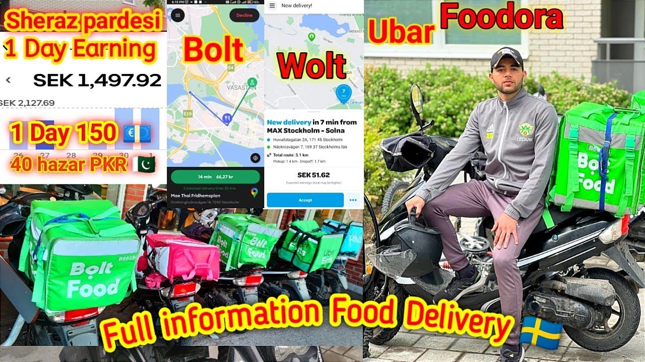 Food Delivery in Sweden 🇸🇪 | Uber Bolt Wolt Foodora jobs in Sweden|Full ...
