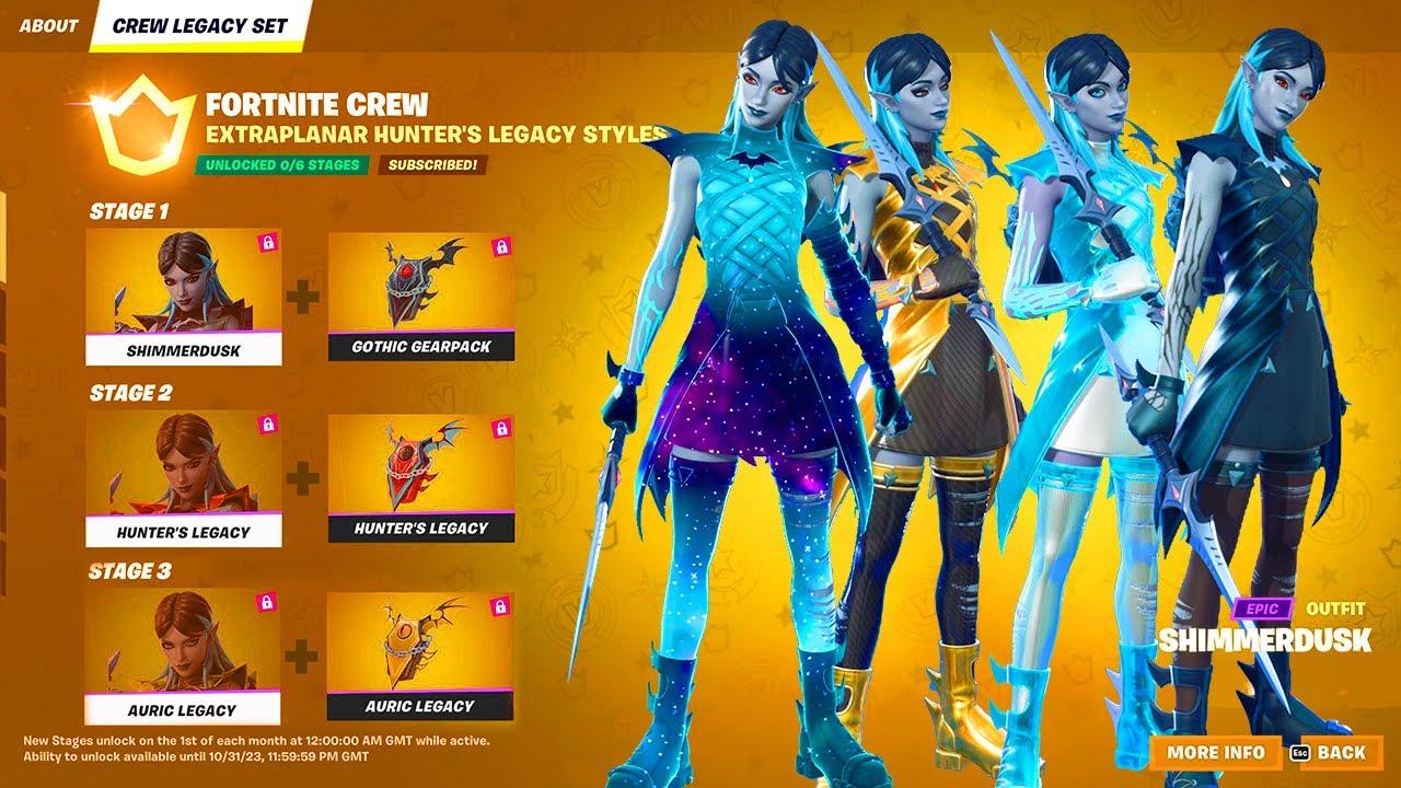 Fortnite October 2023 Crew Pack: Legacy Styles early showcase ...