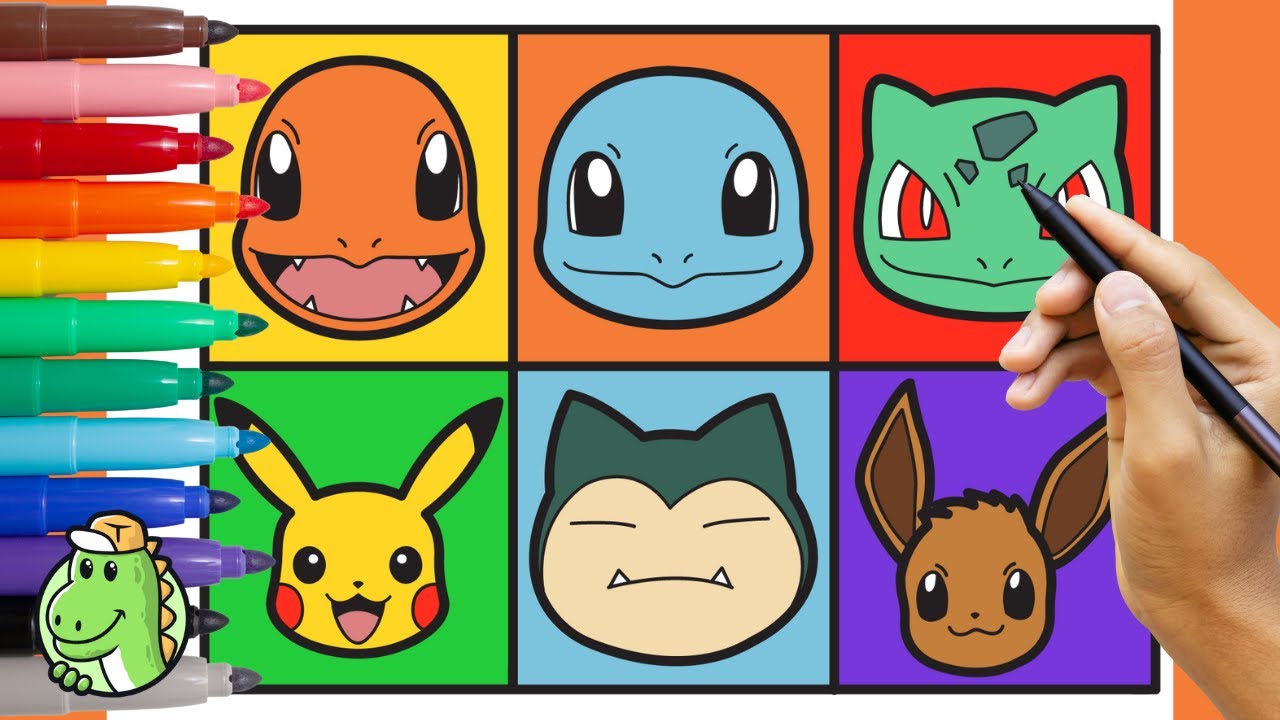 Drawing And Coloring POKÉMON ⚡🌈 Easy Drawing For Kids Cute - YouTube