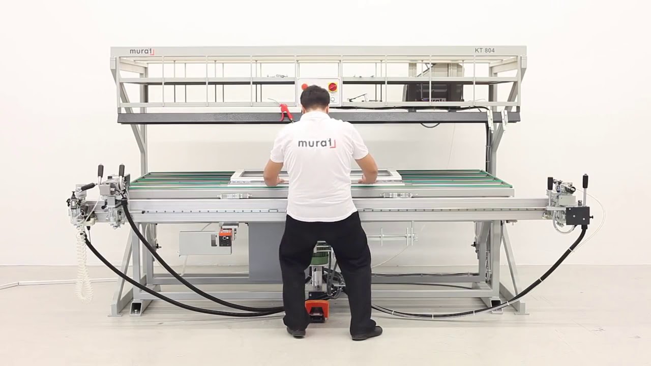 KT 804 Haffner Sash Assembly Machine (Murat European branding) - YouTube