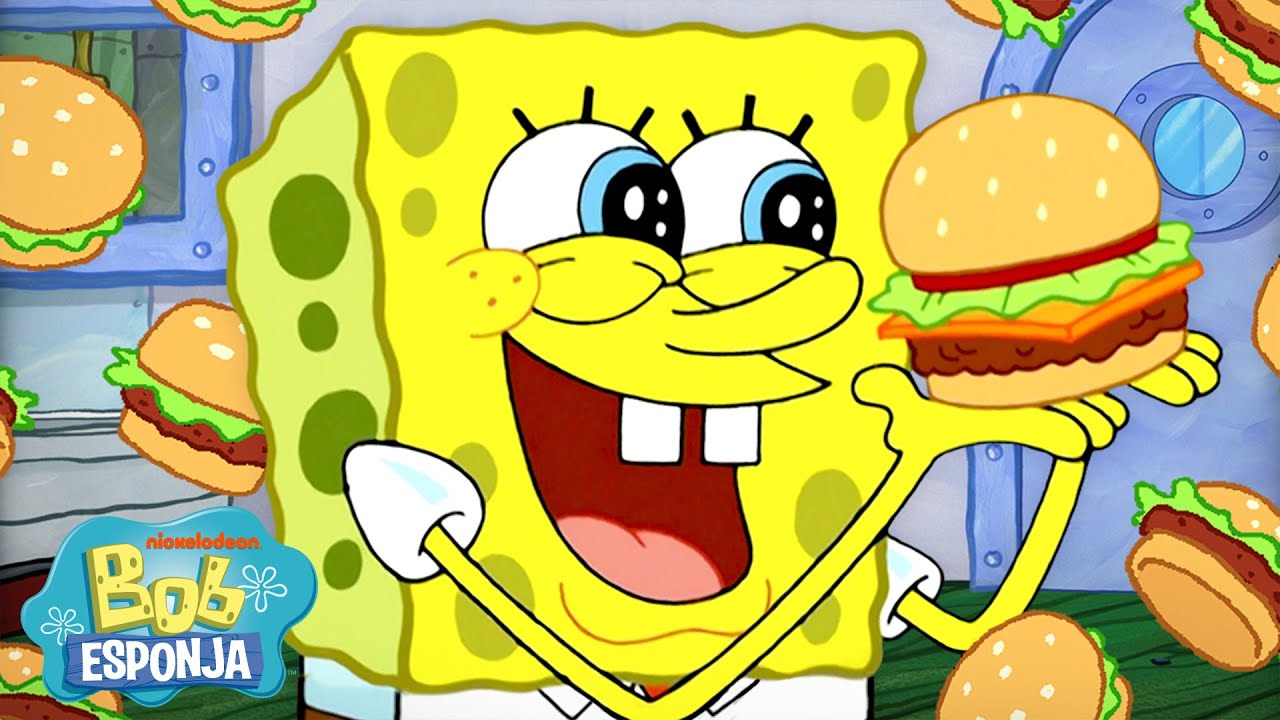 Bob Esponja enloqueciendo por las Cangreburgers durante 30 minutos ...