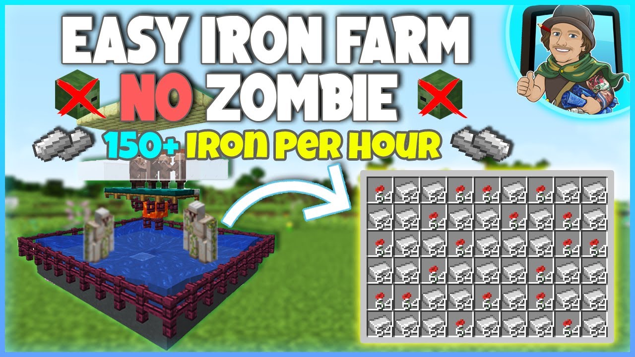 Minecraft EASY Iron Farm Tutorial! - Without a Zombie! 1.17+ (150+ Iron ...