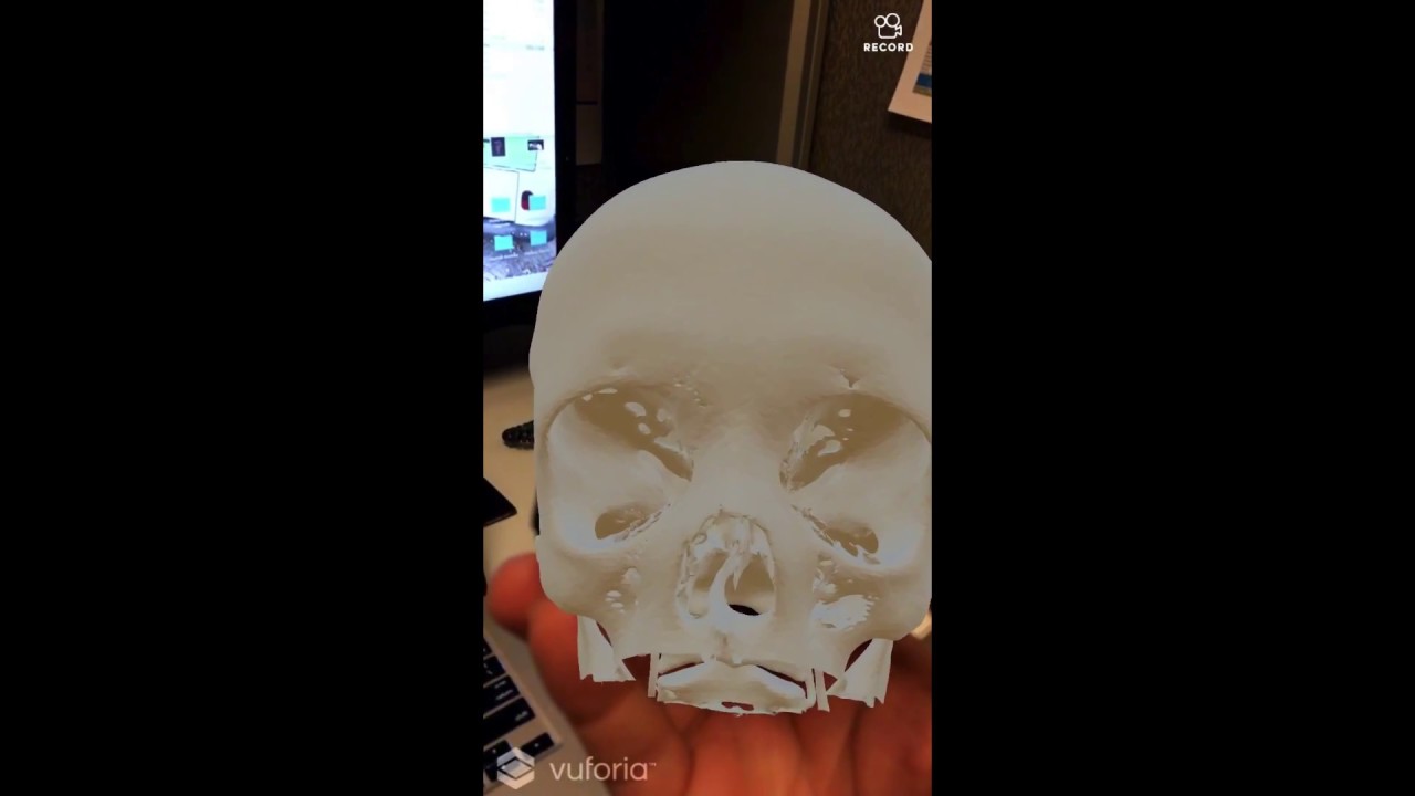 Holding an Augmented Reality Skull with Merge Cube! - YouTube