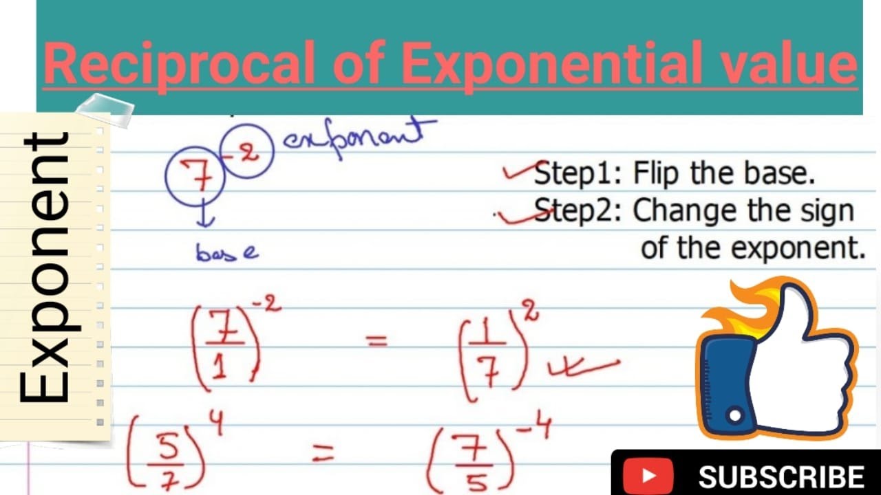 Exponential Law: Reciprocal Of Exponential Value | How to Reciprocate ...
