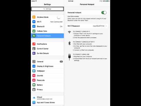 How to turn on a Personal Hotspot for iOS (iPad Air Verizon Wireless)