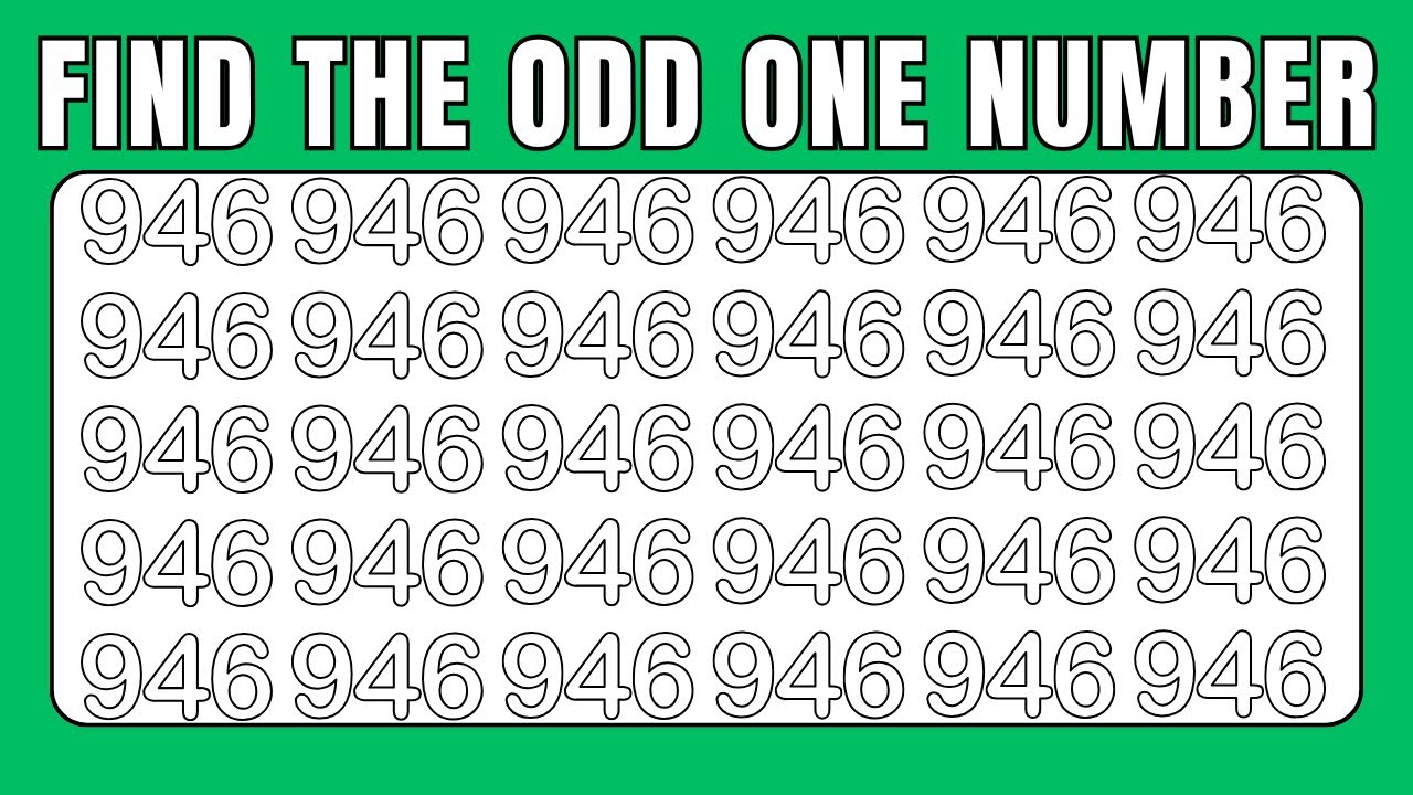 🔴Find the odd number./spot easy,medium,hard level /Nanaro quiz - YouTube