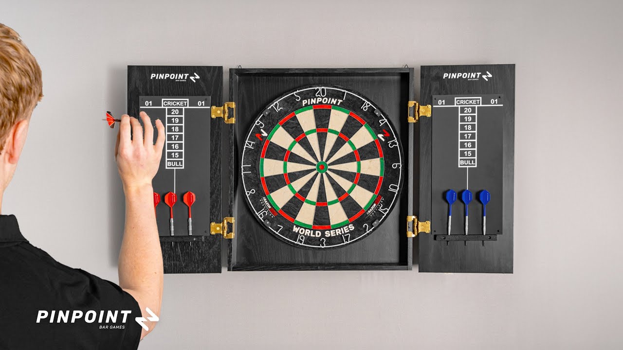 PINPOINT Darts Cabinet & Rubber Mat | Perfect for Homes, Garages ...