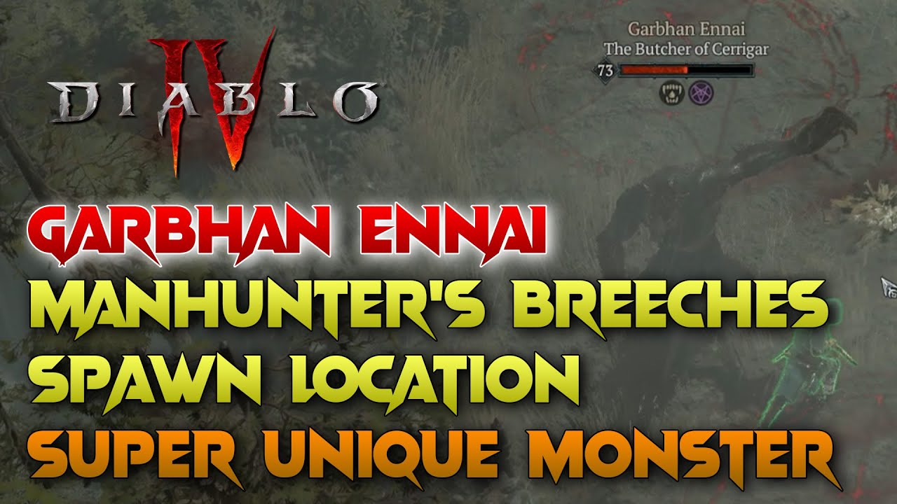 Diablo 4 Garbhan Ennai The Butcher Of Cerrigar, Super Unique Monster ...