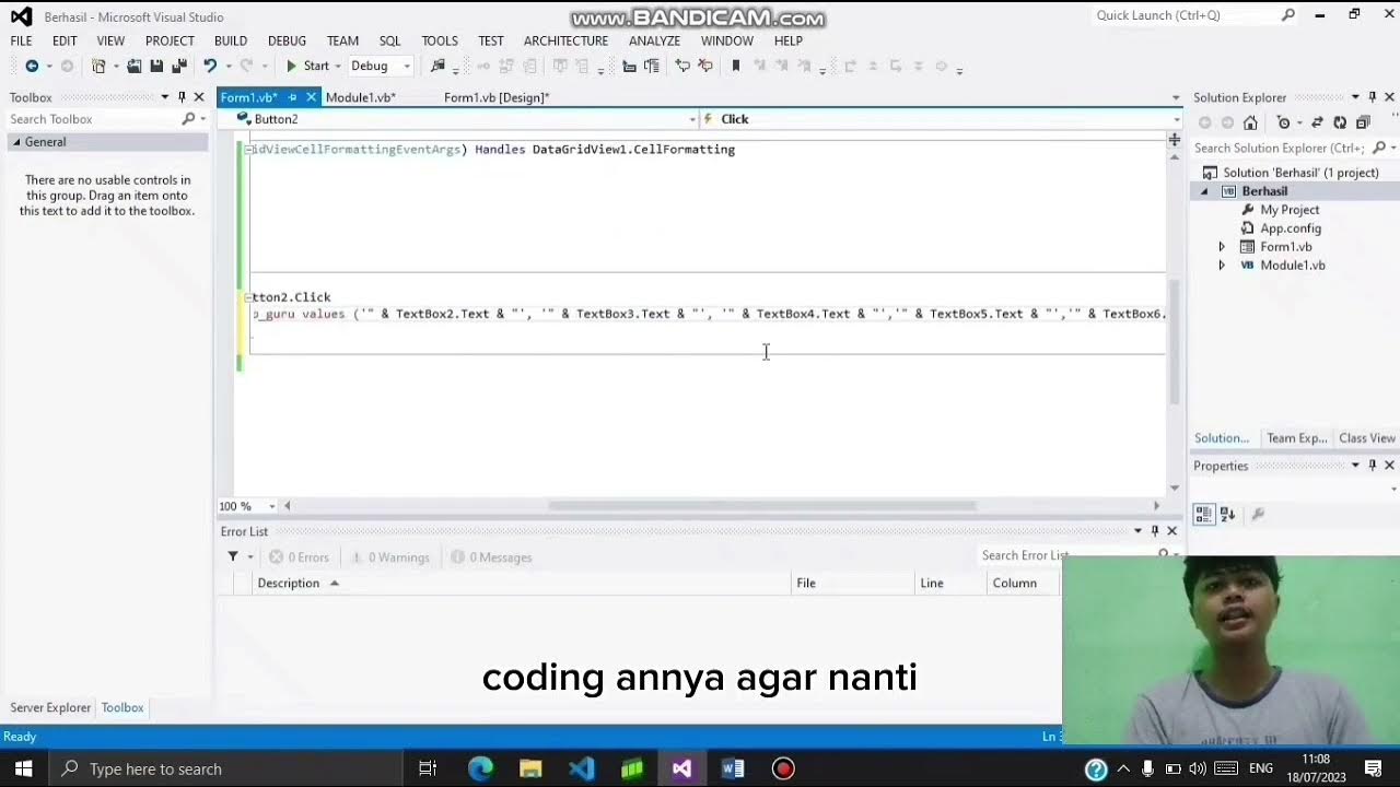 tutorial visual basic membuat input update hapus dan membuat konfirmasi ...