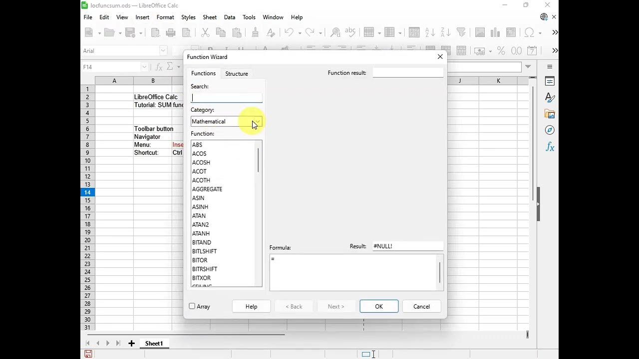 LibreOffice Calc: SUM function #libreofficetutorial #libreofficecalc #summation - YouTube