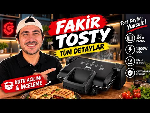 Fakir Tosty Tost Makinesi İncelemesi | 1.800W Güç & 180° Açılabilir Plaka #reklamdeğildir 