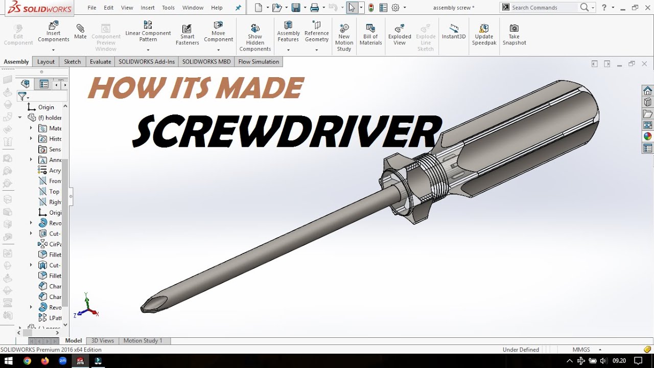 How Its Made Screwdriver - Solidworks Tutorial - YouTube