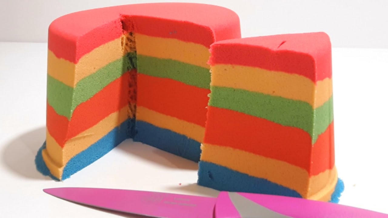 How to make Kinetic Sand Cake, Ice Cream Paint. Purple. Video for kids ...