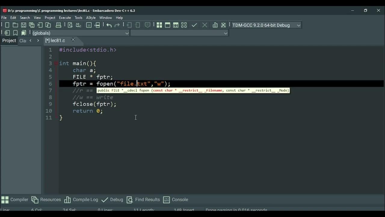 C language Course Urdu/Hindi Lecture 81(FILE-MODES) - YouTube