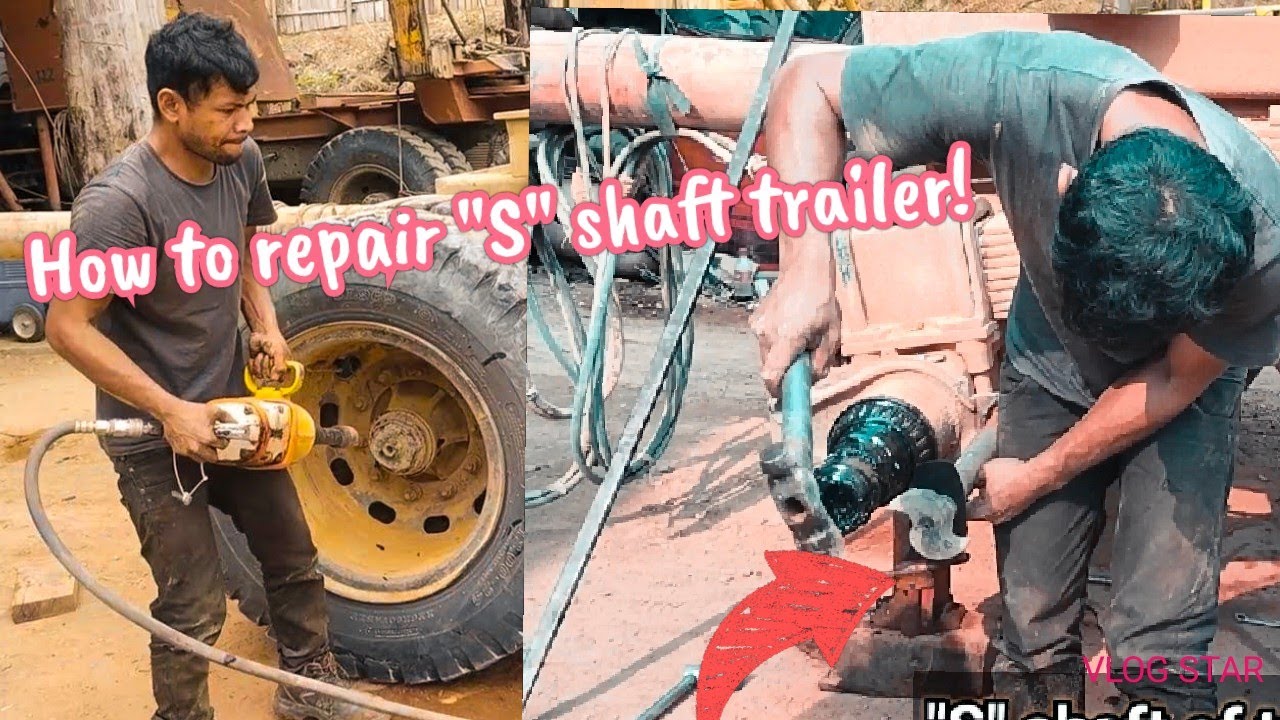 How to repair "S" shaft kit trailer of a logging truck! - YouTube