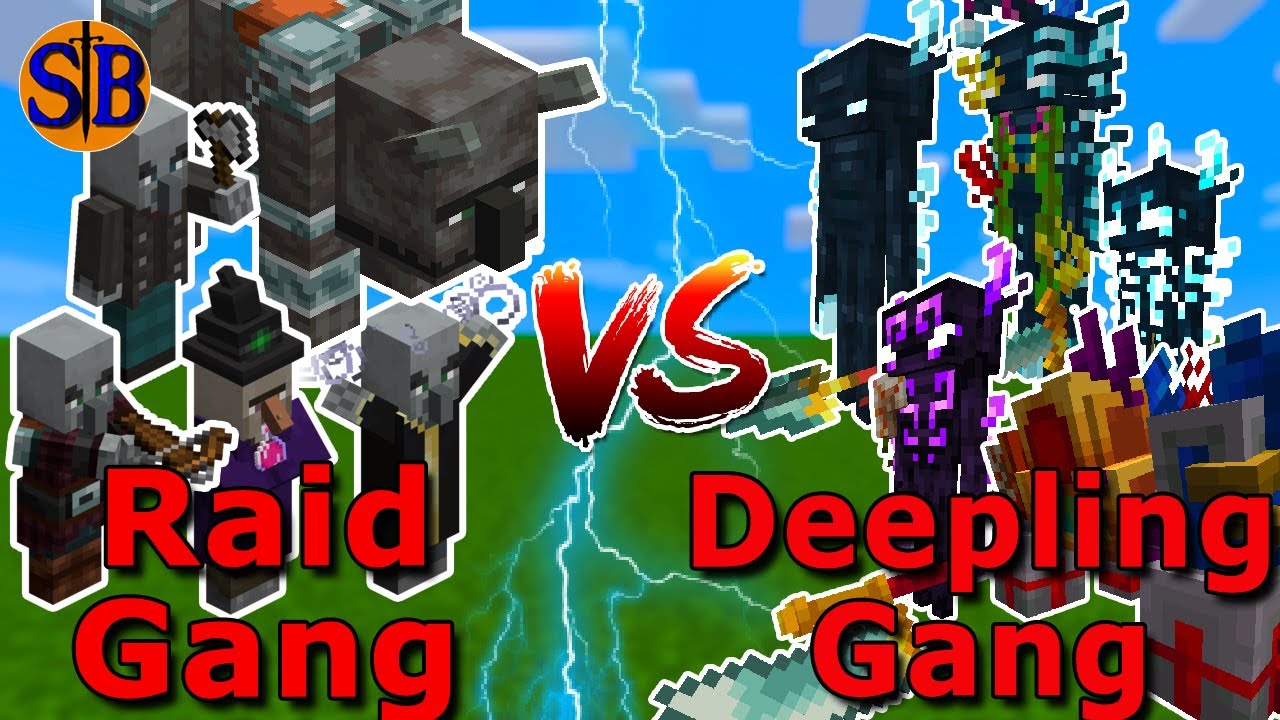 Raid Gang vs Deepling Gang | Minecraft Mob Battle - YouTube