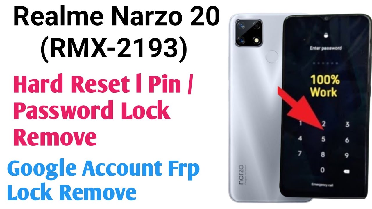 Realme Narzo 20 (RMX-2193) Hard Reset l Pin / Password Lock Remove ...