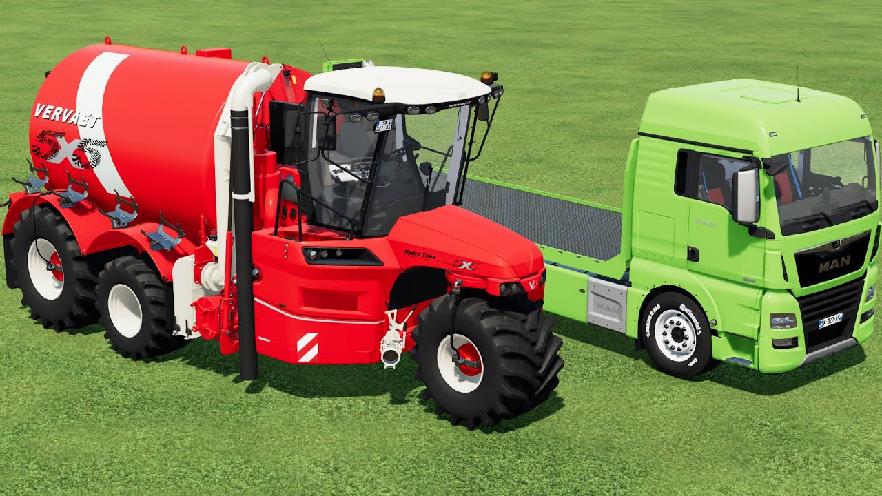 TRANSPORTING SLURRY TANKS VERVAET HYDRO TYKE 5X5 WITH MAN TRUCK ...