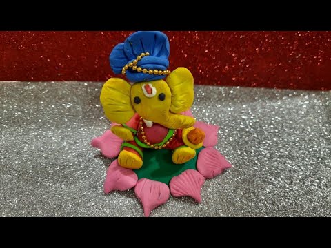 How to Make Colourful Ganesh Idol using Clay Dough|Make your own clay ...