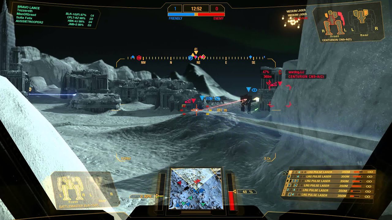 MechWarrior Online -Battlemaster 1G - x6 Large Pulse Laser - YouTube