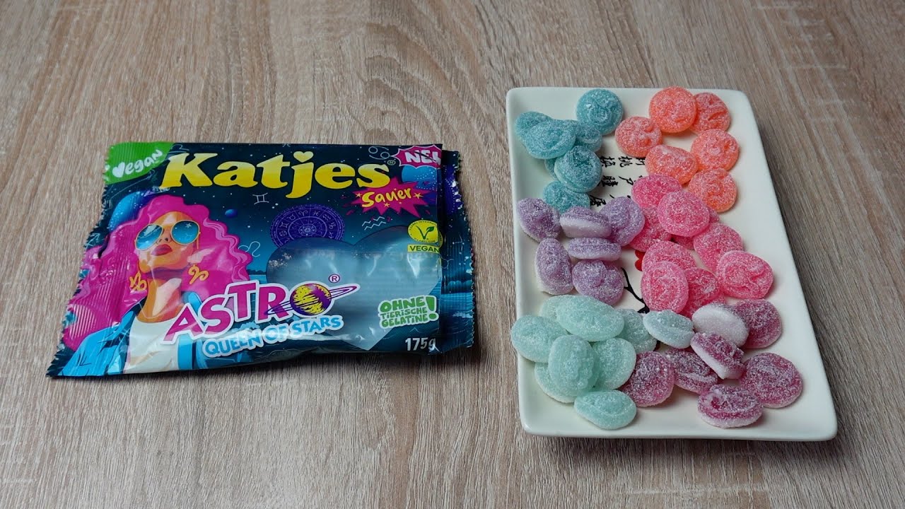 Katjes Astro Queen of Stars Sauer 😱 Ich probiere die neue Vegane Sorte ...