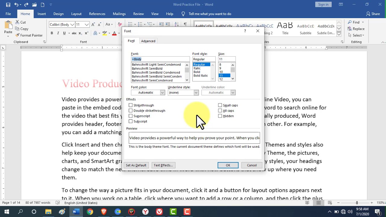 Mastering Font in MS Word 2007-2019 - YouTube