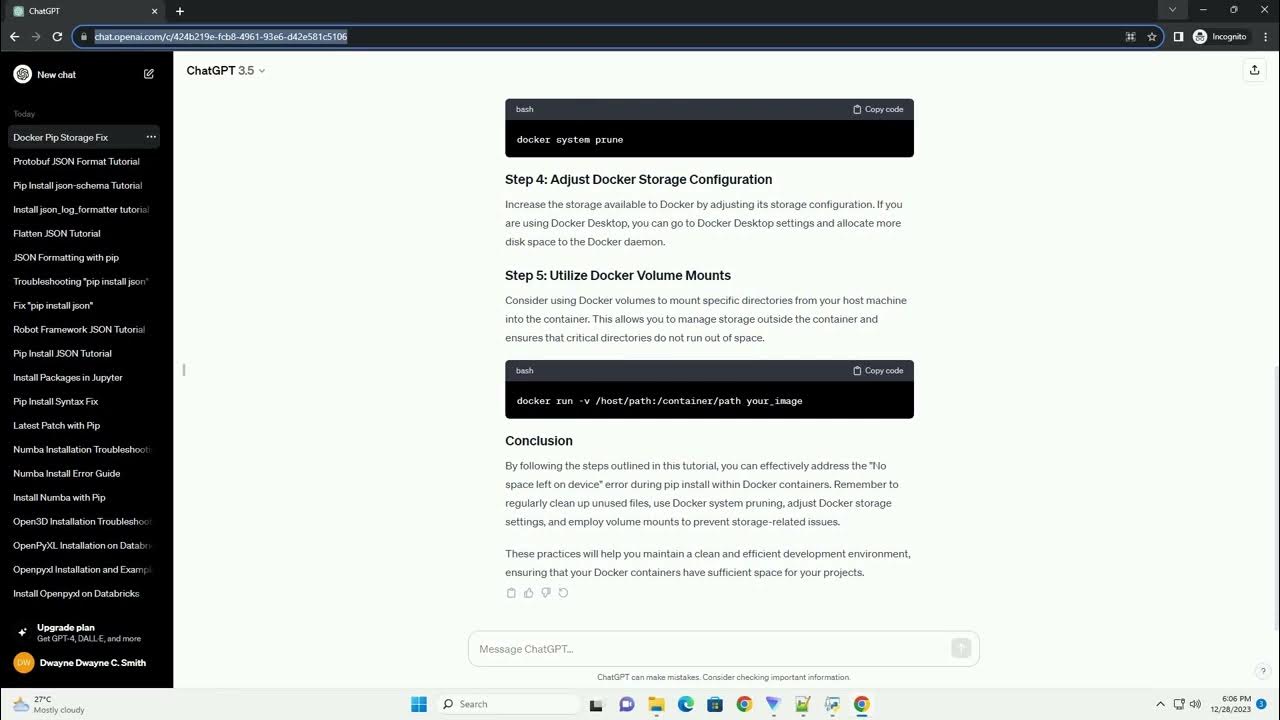 docker pip install no space left on device - YouTube