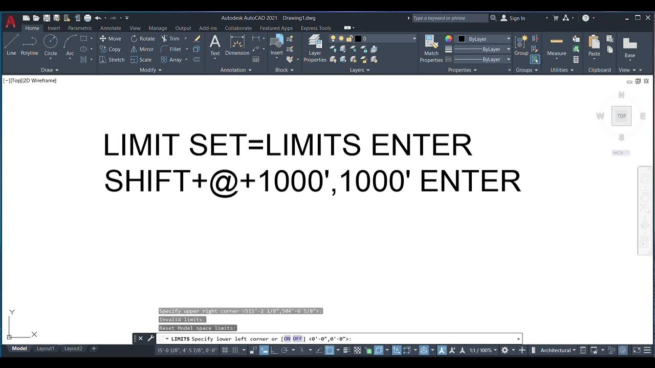 How to set Limits in Autocad - YouTube