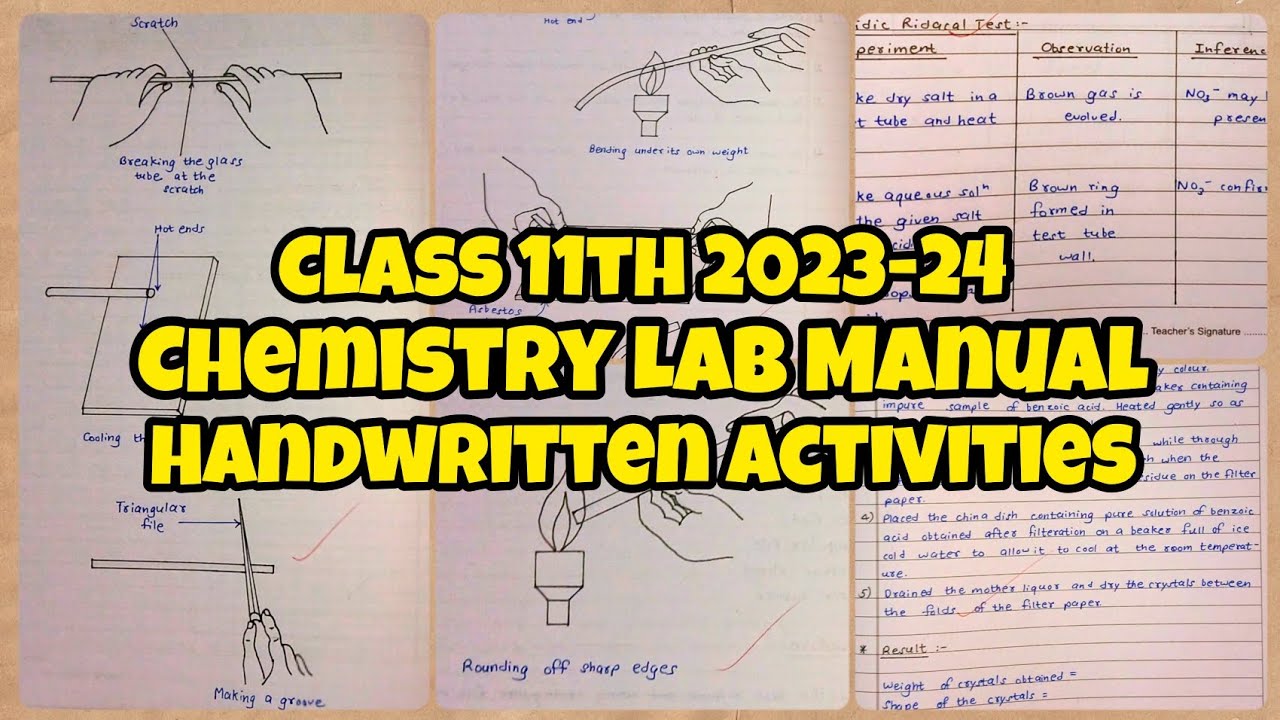 Chemistry Lab Manual Class 11th 2023-24 - Handwritten Activities - YouTube