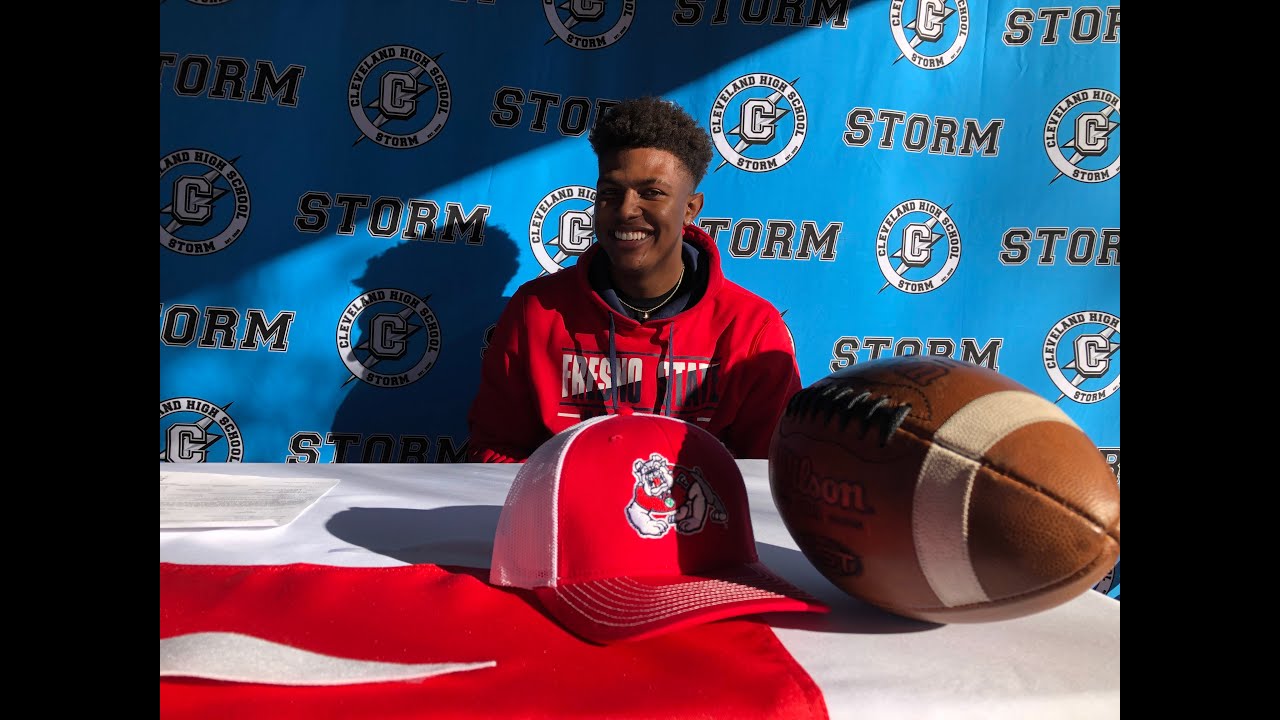Tre Watson of Cleveland High School signs with Fresno State - YouTube