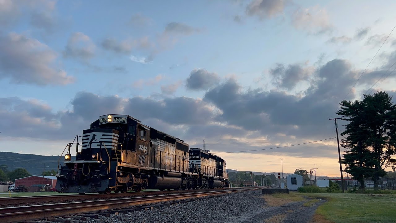 NS SD40-2 3202 & SD40-3 6421 Light Power T36-11 on 8/11/23 - YouTube