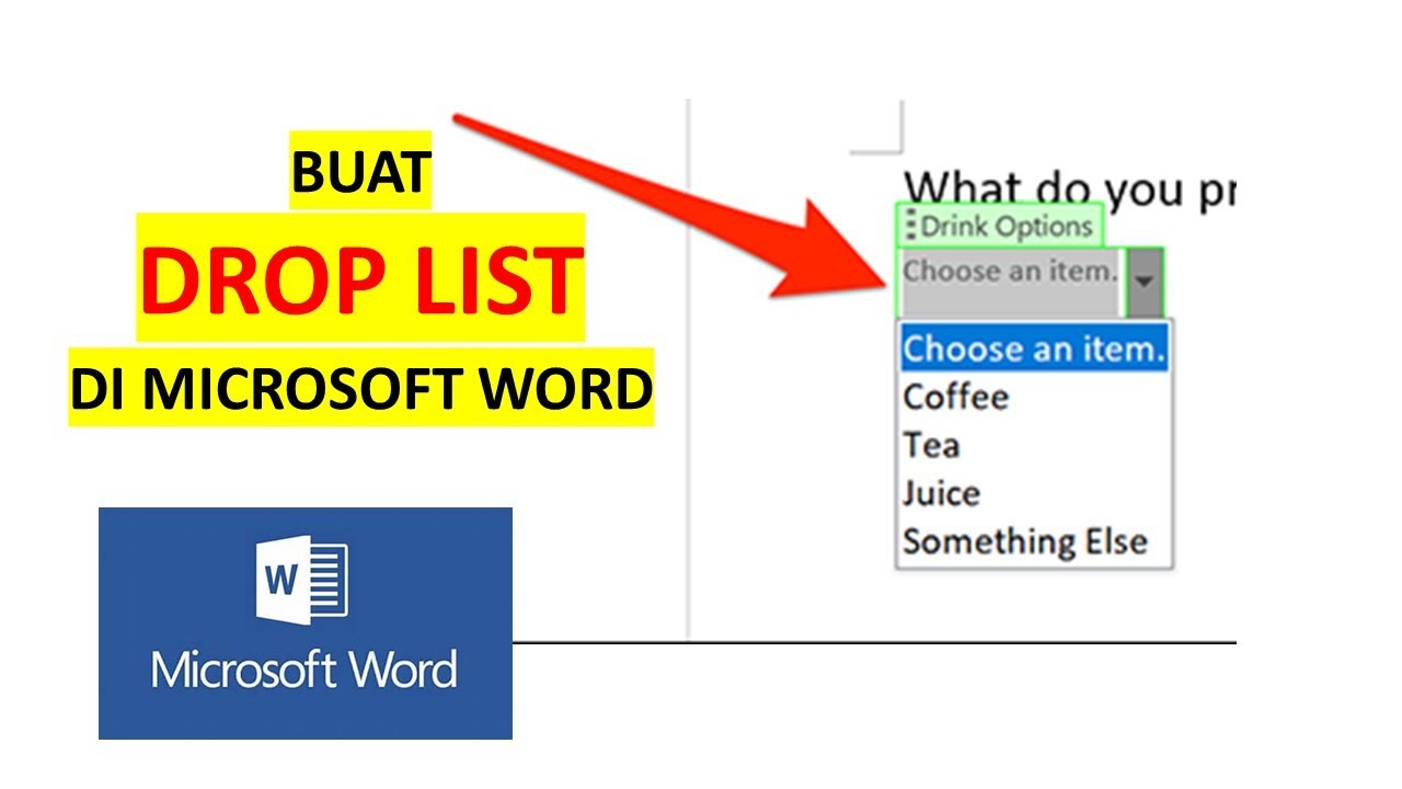Cara Cepat dan Mudah Buat Drop List di Word - YouTube