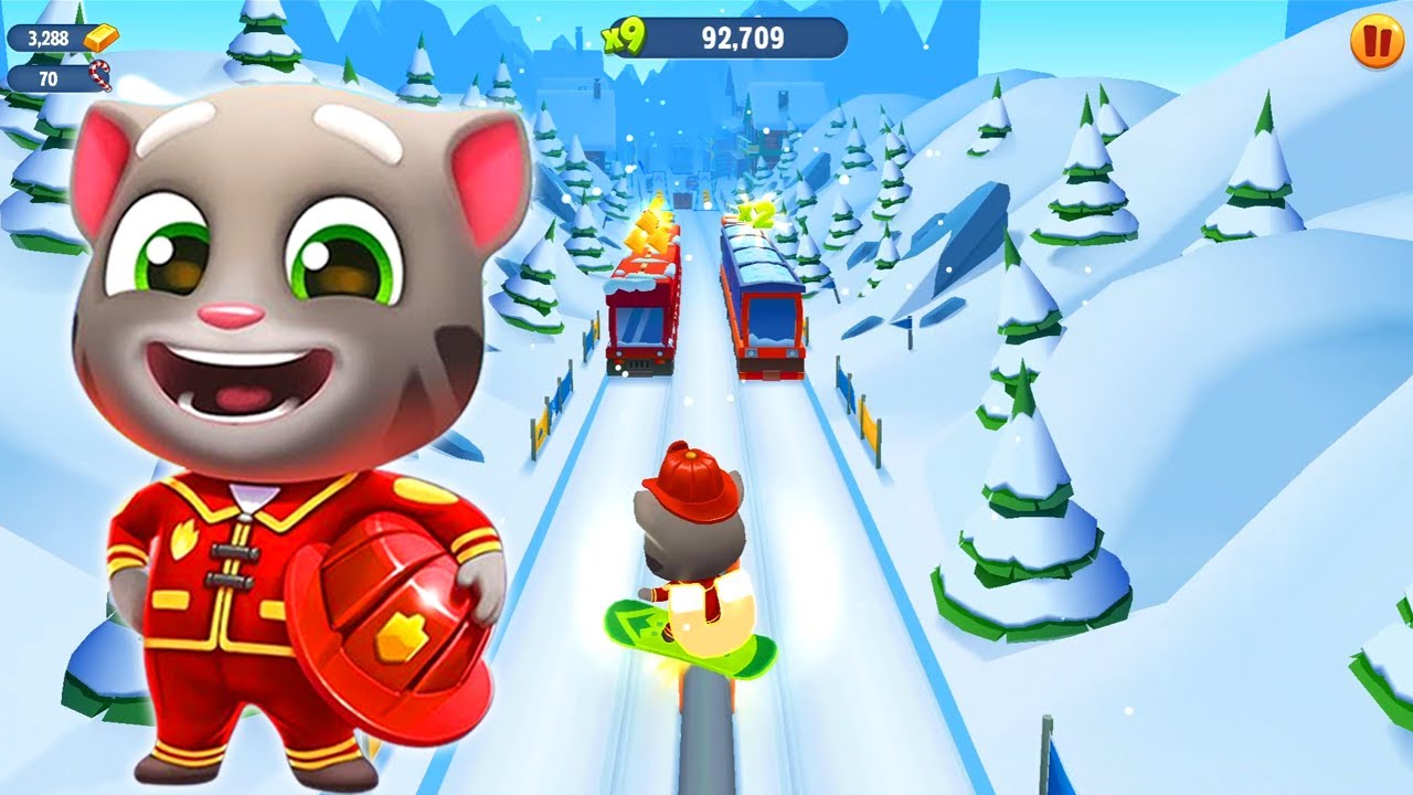 Talking tom gold run - Fireman Tom Chasing the Boss on Winter Wonder ...