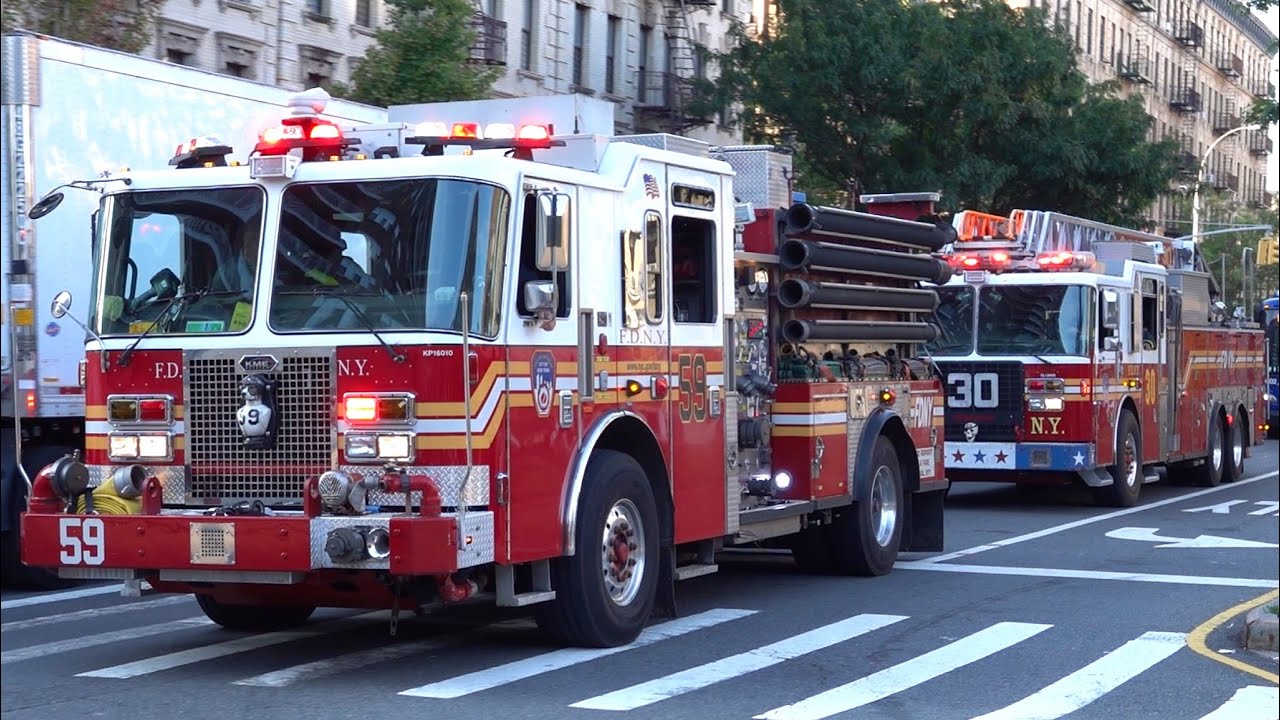 FDNY Engine 59 & Ladder 30 Responding 10/2/23 - YouTube