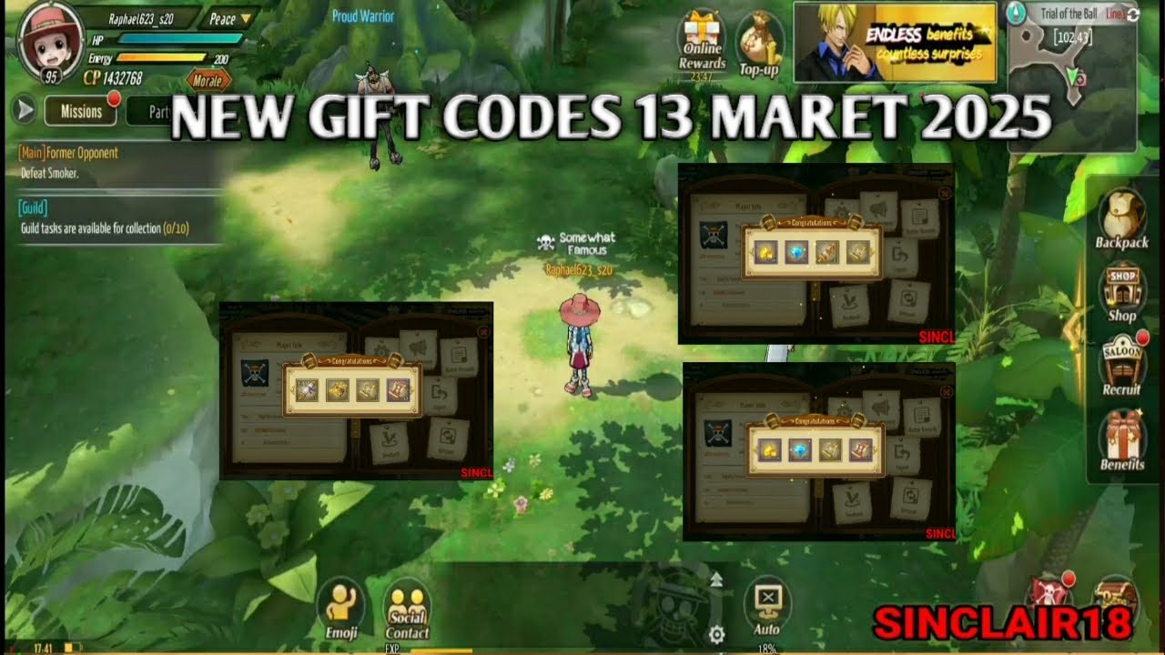 New gift code 13 Maret 2025 - Onepiece burning will - YouTube