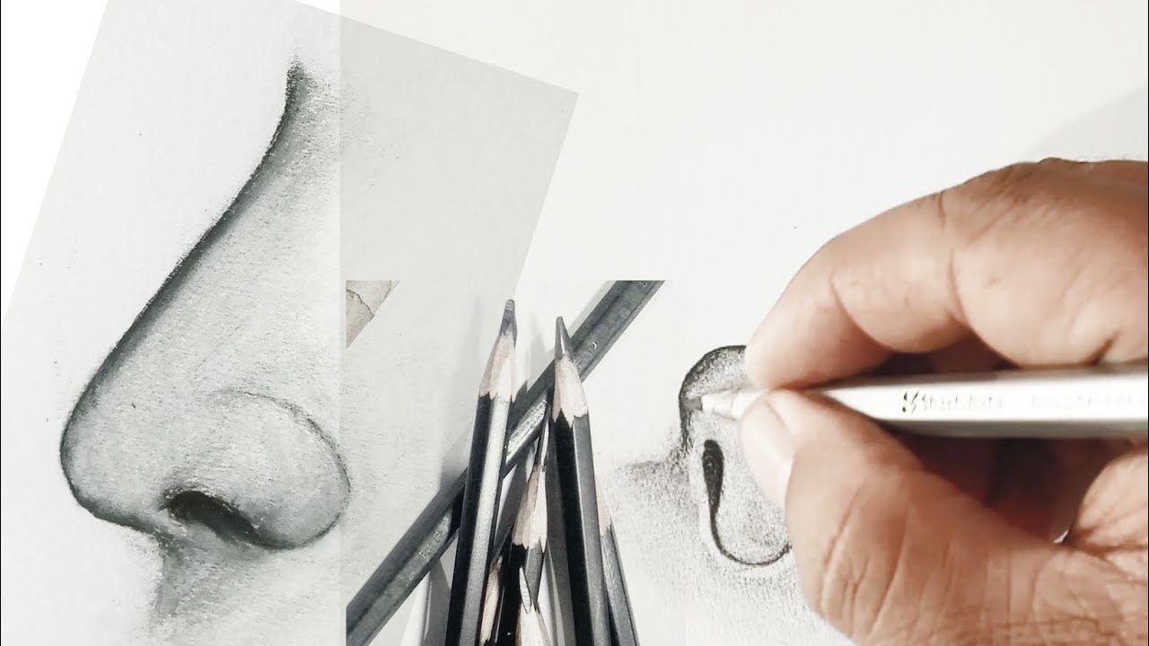 How to draw Nose | Nose drawing simple | How to draw - YouTube