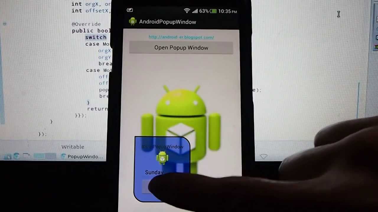 Implement drag-and-drop movable PopupWindow - YouTube