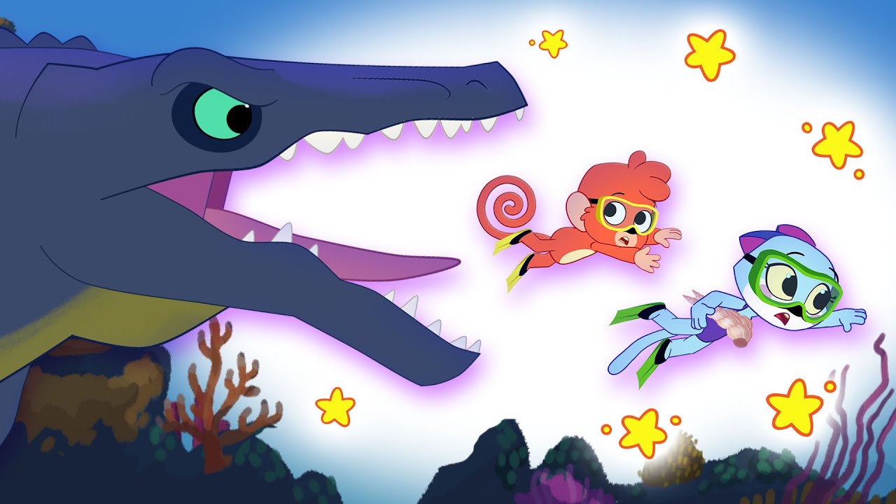 Club Baboo | Dinosaurs for Kids | Scary Mosasaurus Cartoon | Collecting ...