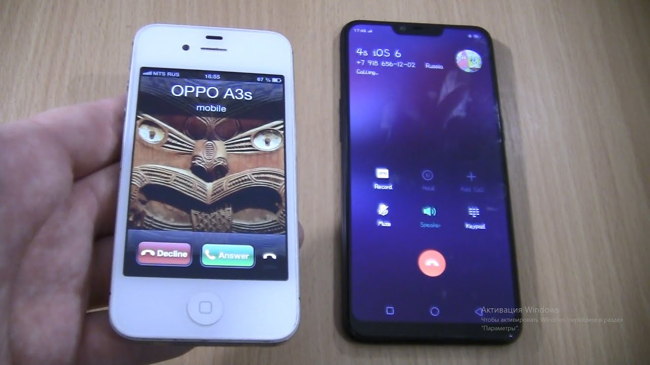 Incoming call & Outgoing call at the Same Time Iphone 4S ios 6+OPPO A3s ...