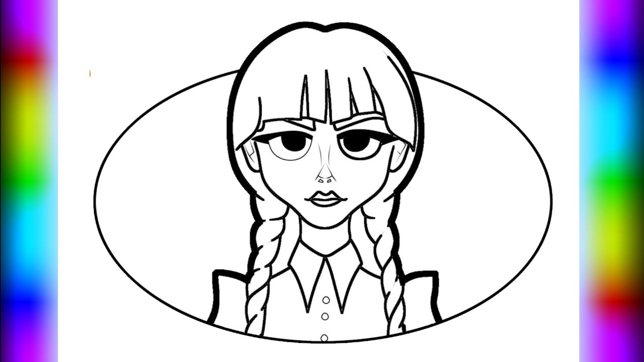 Wednesday Addams Coloring Page/ Netflix Wednesday Addams Coloring ...