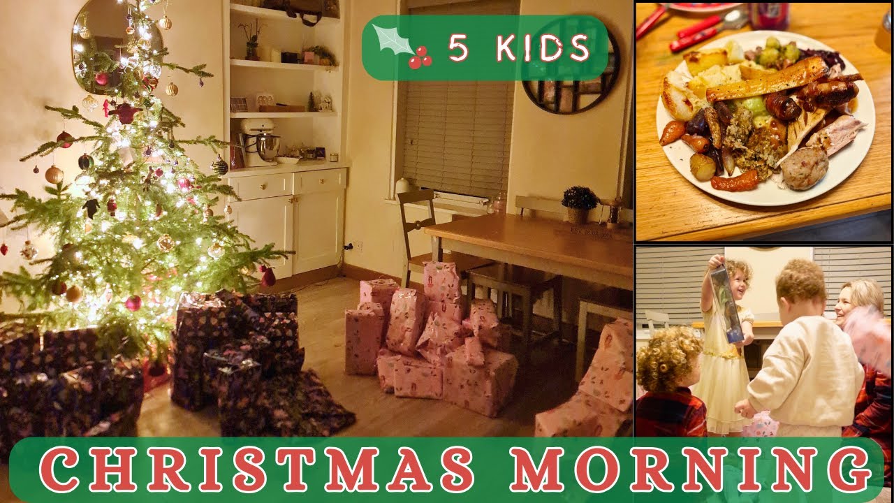 CHRISTMAS MORNING OPENING PRESENTS| five children - YouTube