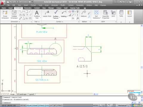 Autocad Mechanical: Drawing Sheets - Detail Views in Modelspace - YouTube
