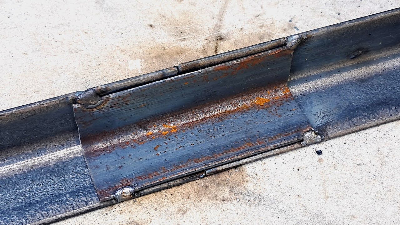 the welder's secret makes a 180 degree joint on the angle iron - YouTube