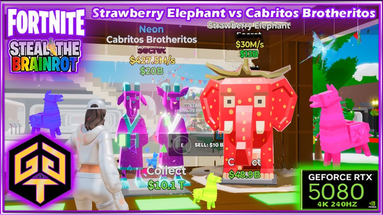 Fortnite Steal the Brainrot Neon Cabritos Brotheritos & Strawberry ...